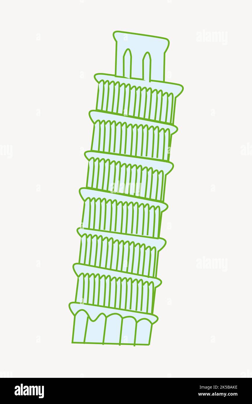 Leaning tower of Pisa clipart, illustration vector Stock Vector Image ...
