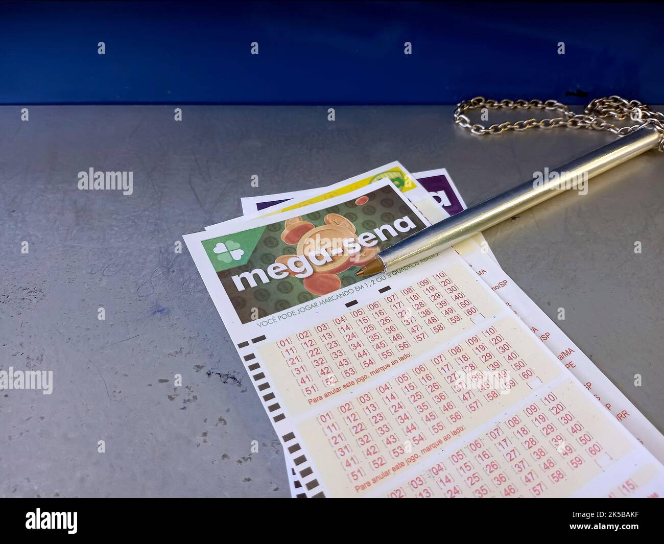 Minas Gerais, Brazil - October 06, 2022: Mega Sena Caixa lottery ...