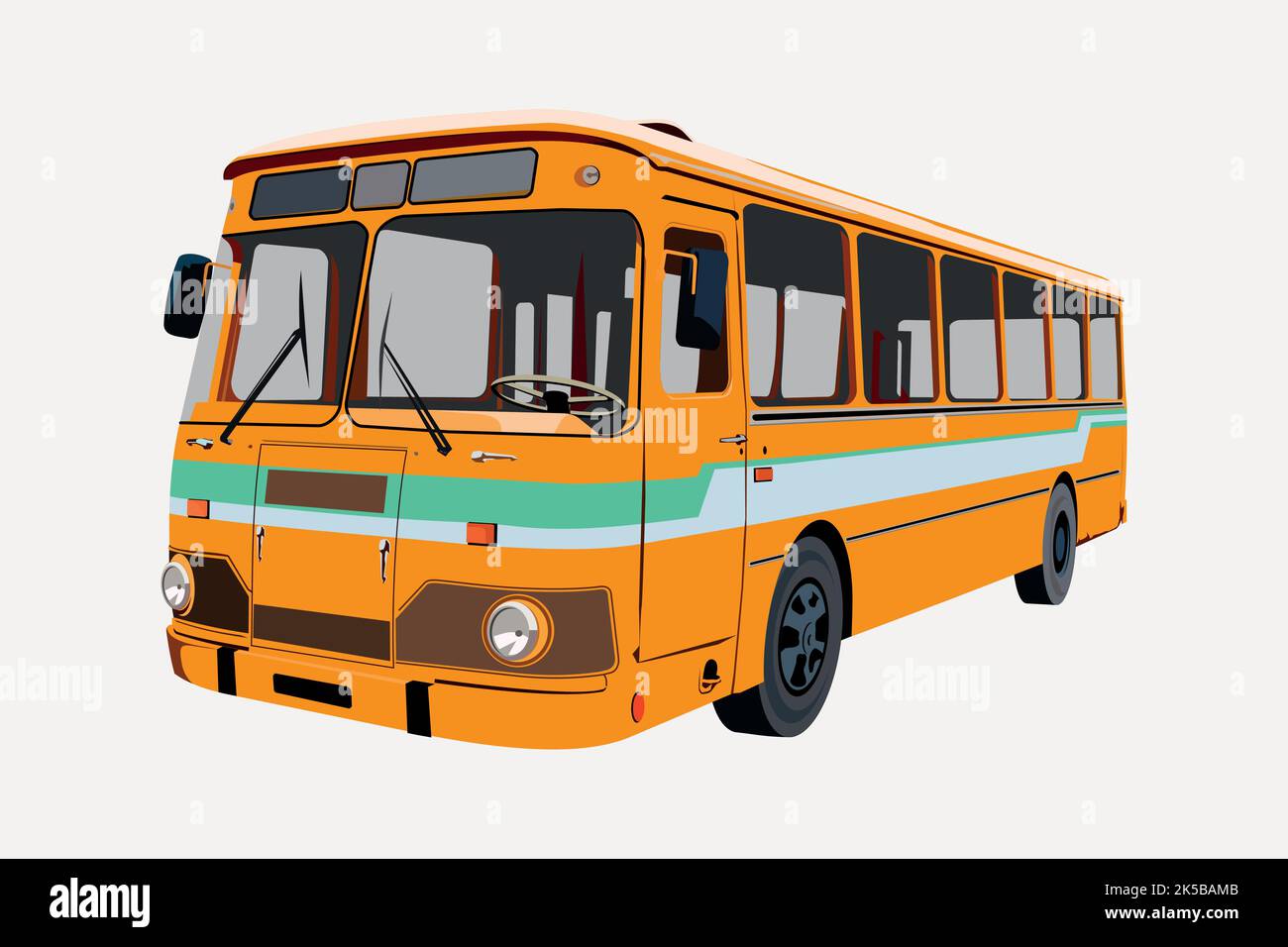 Yellow bus clipart, public transport illustration vector Stock Vector ...