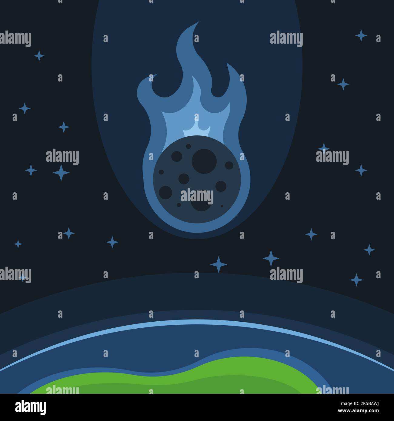 Meteor clipart, outer space illustration vector Stock Vector Image ...