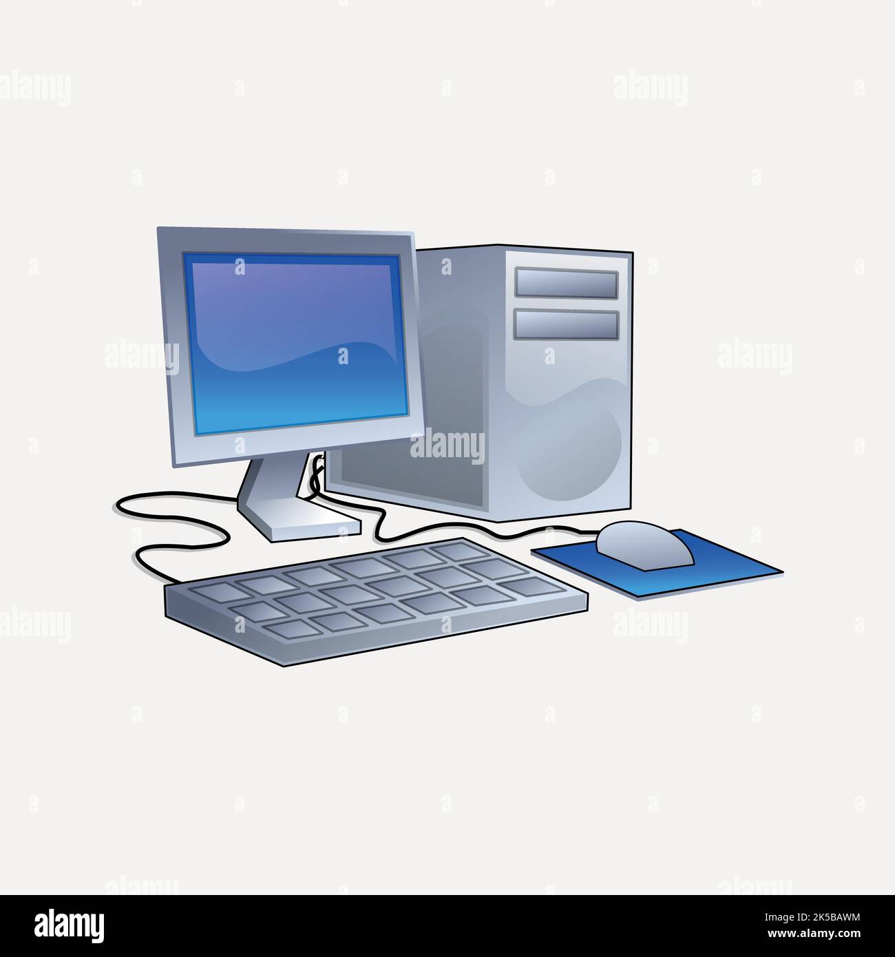 Desktop computer clipart, technology illustration vector Stock Vector ...
