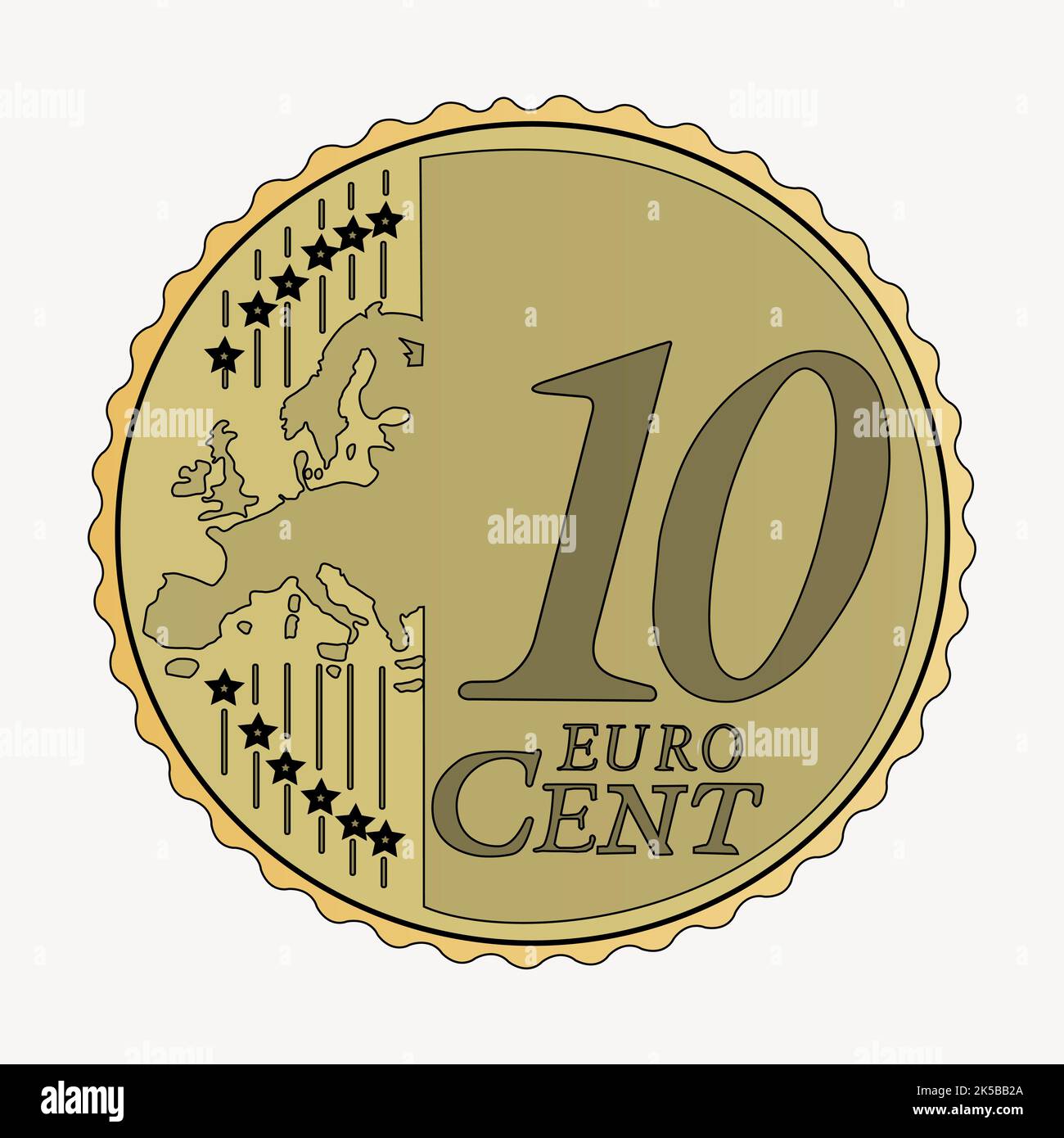 10 Euro cent coin clipart, illustration vector Stock Vector Image & Art ...