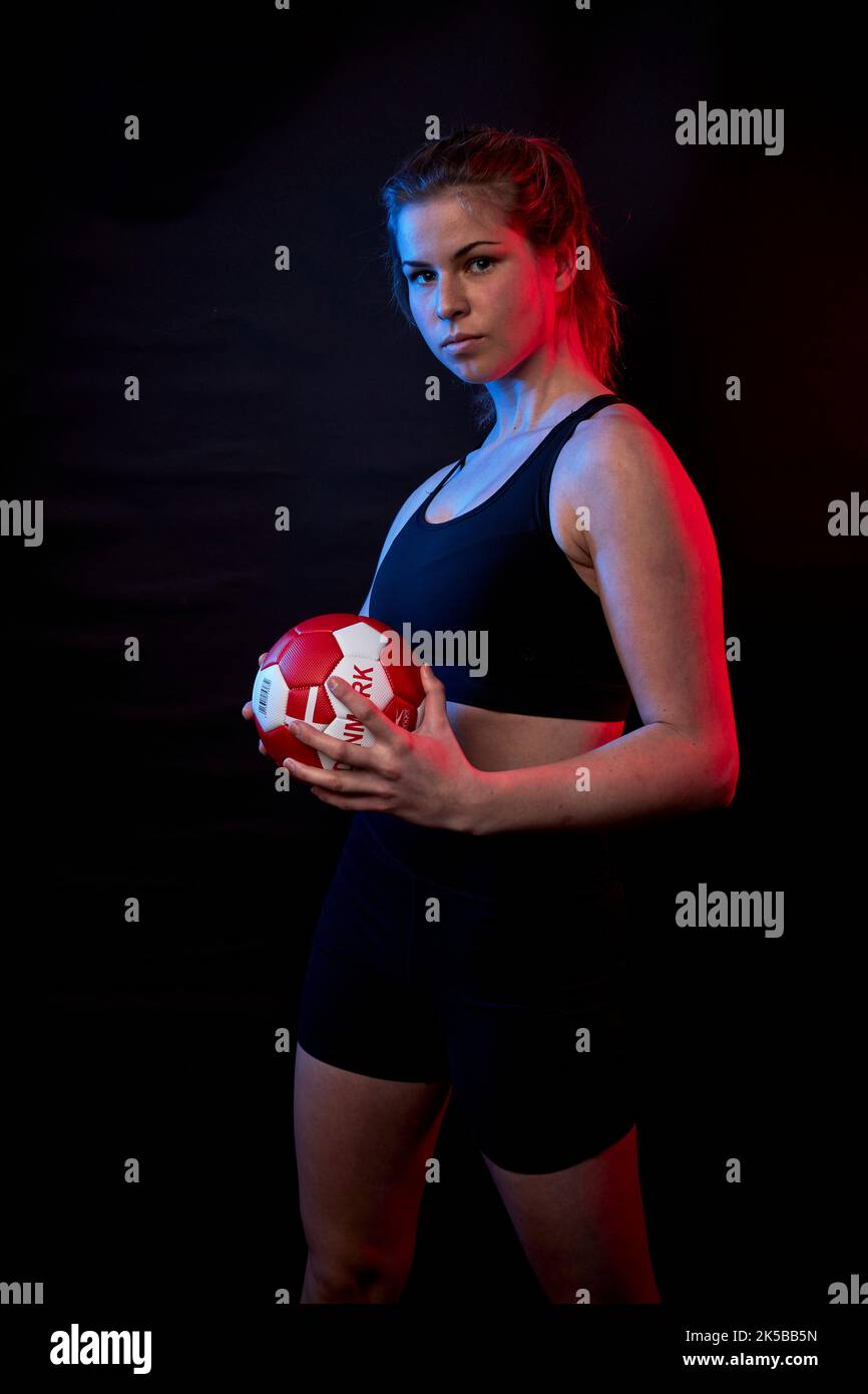 Female model with fitness outfit inside studio Stock Photo - Alamy