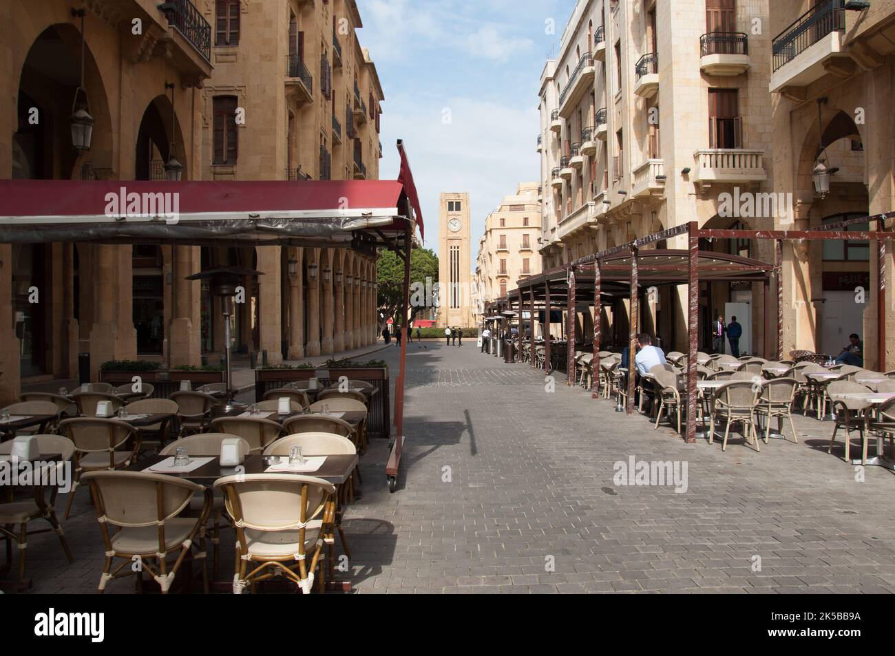 Open Air Restaurants and Clock Tower, Place d'Etoile, Beirut, Lebanon ...