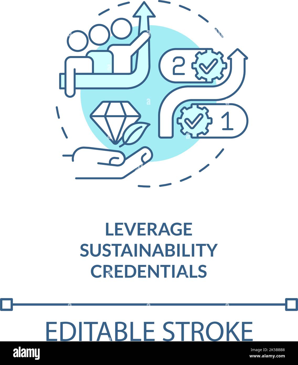 Leverage sustainability credentials turquoise concept icon Stock Vector ... Leverage sustainability credentials turquoise concept icon Stock Vector ...