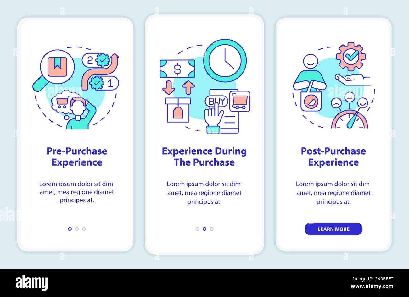 All-round sensory experience onboarding mobile app screen Stock Vector ...