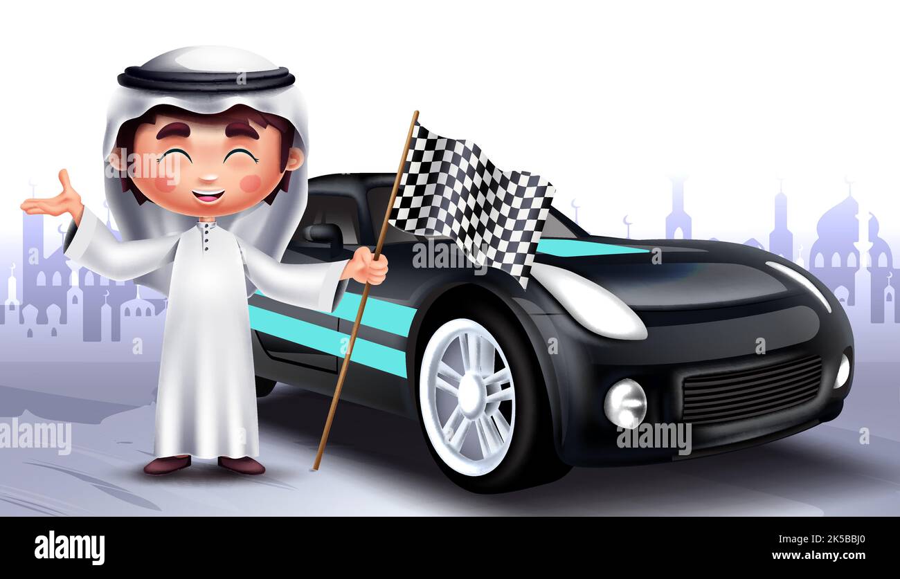 Arab kid vector character design. Saudi arab cute boy smiling and ...