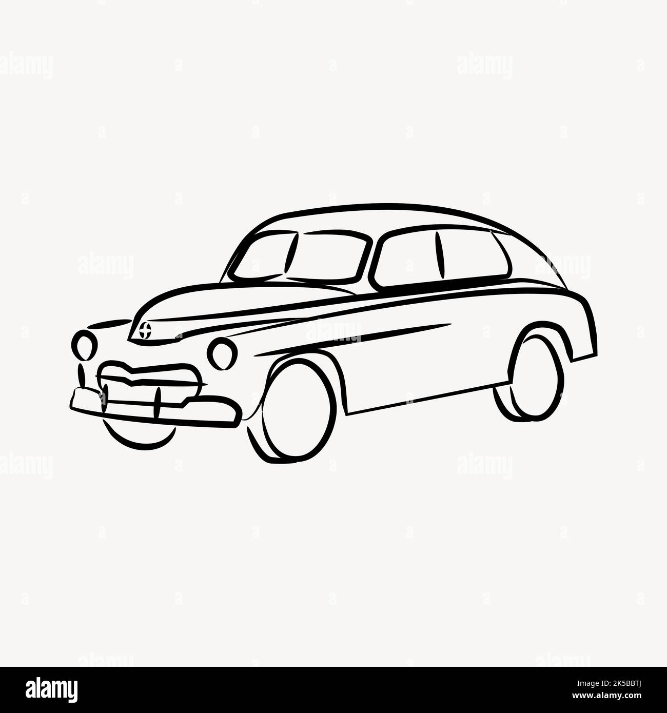 Retro car collage element, drawing illustration vector Stock Vector ...
