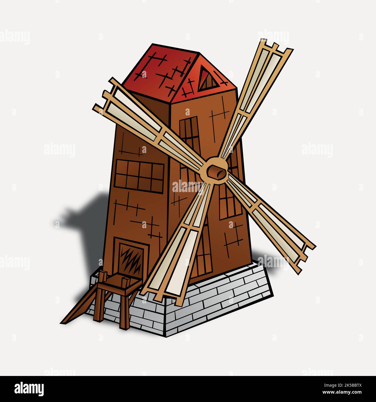 Vintage windmill clipart, illustration vector Stock Vector Image & Art ...