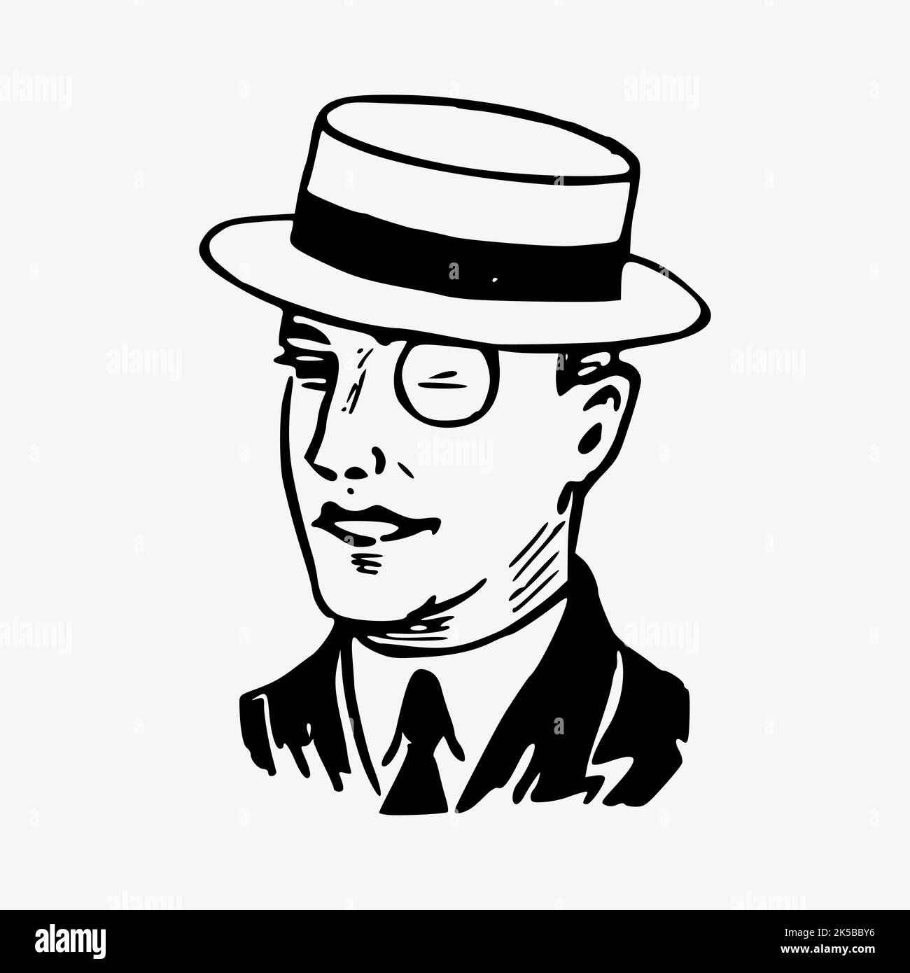 Dandy collage element, drawing illustration vector Stock Vector Image ...