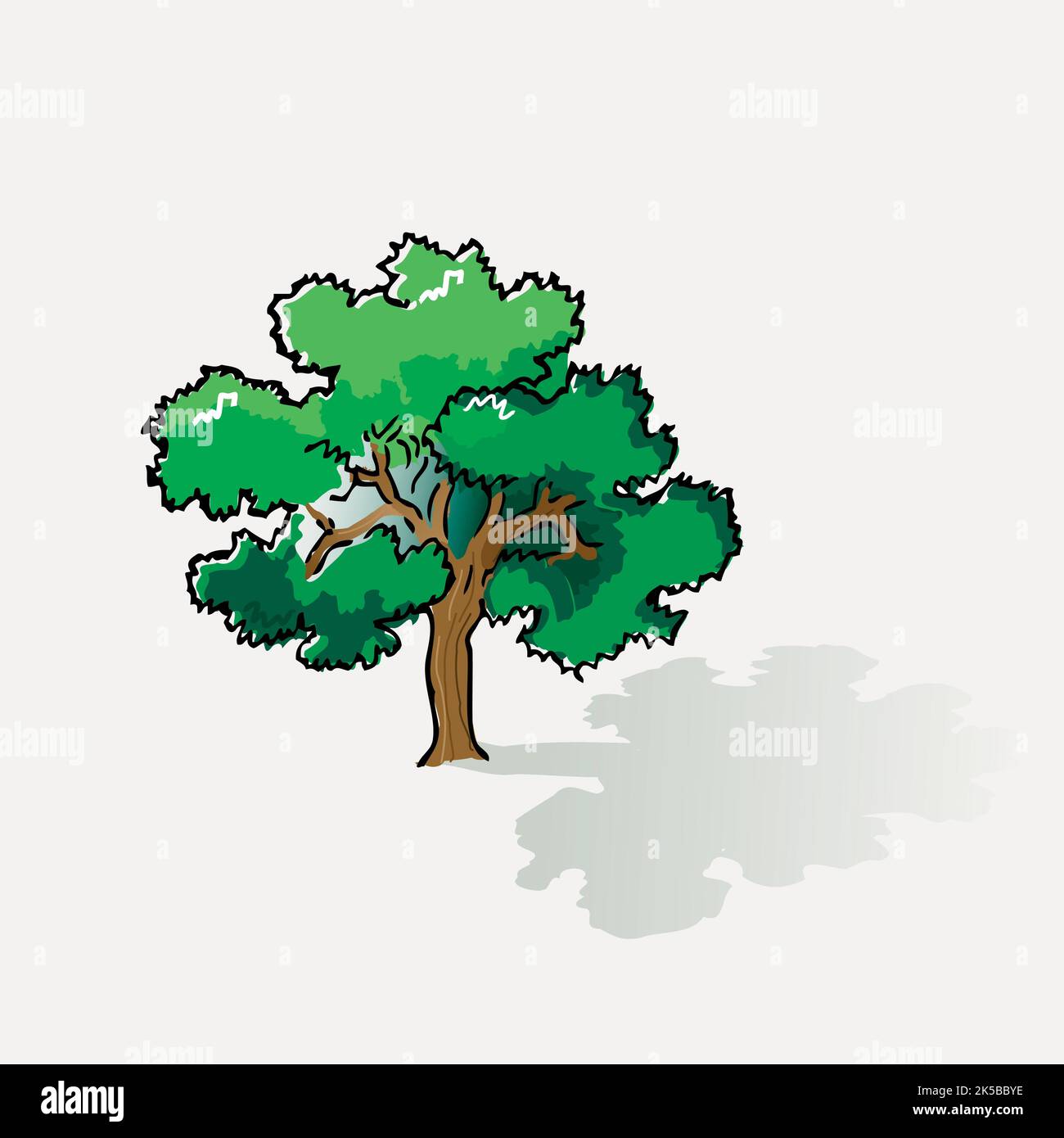 Big tree clipart, nature illustration vector Stock Vector Image & Art ...