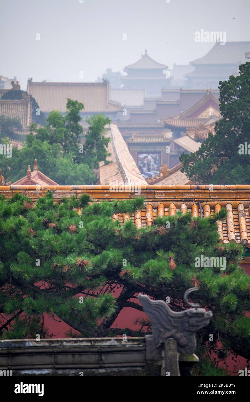 A vertical shot of the Forbidden City, Beijing, China. Imperial Palace ...