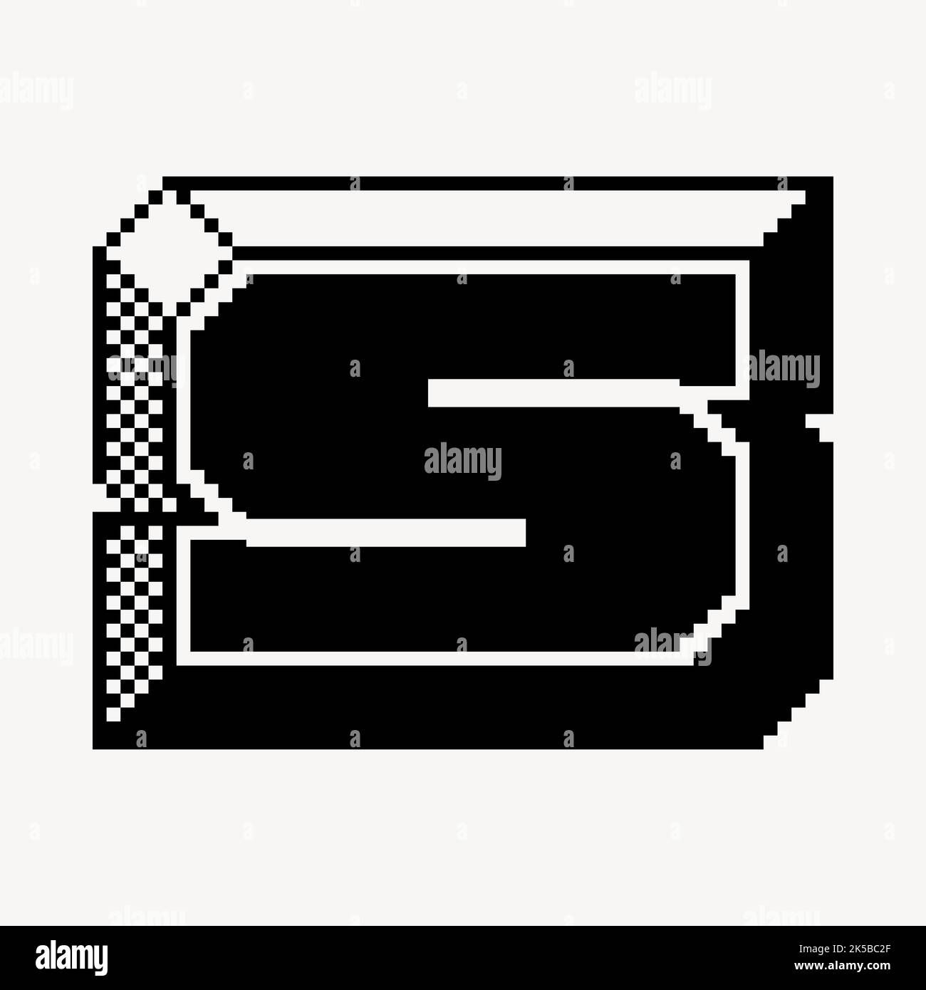 S letter clipart, 8-bit font illustration vector Stock Vector Image ...