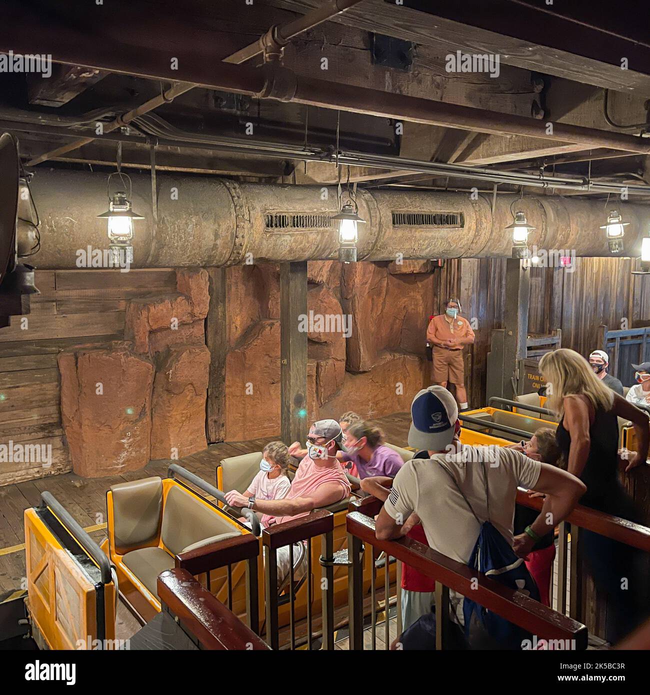 Orlando, FL USA - December 28, 2019: The ride loading area for Big ...