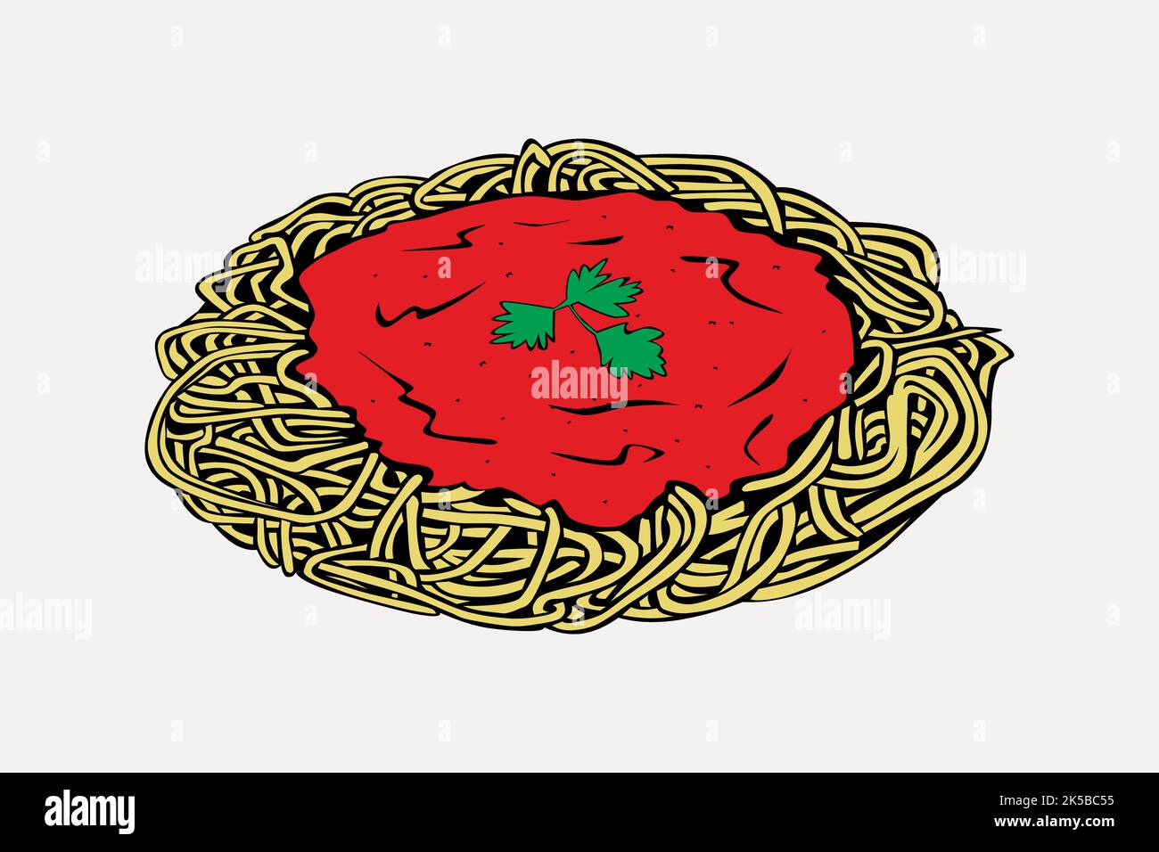 Spaghetti clipart, food illustration vector Stock Vector Image & Art ...
