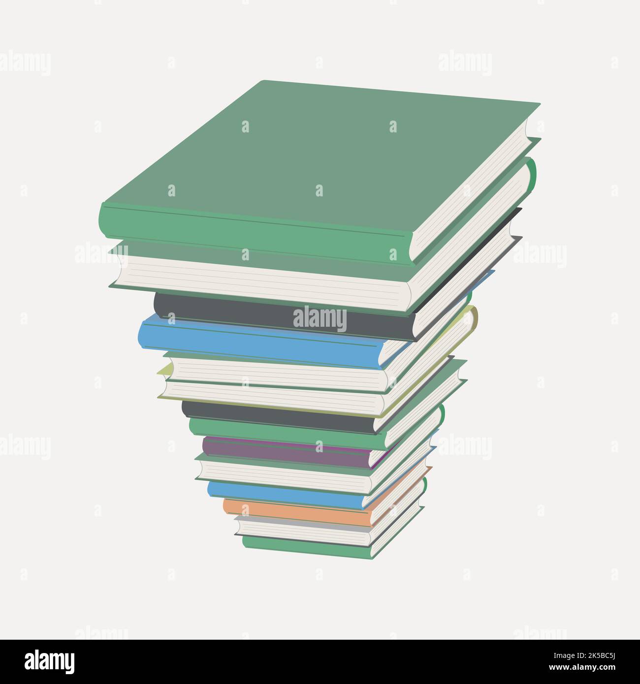 Book stack clipart, stationery illustration vector Stock Vector Image ...