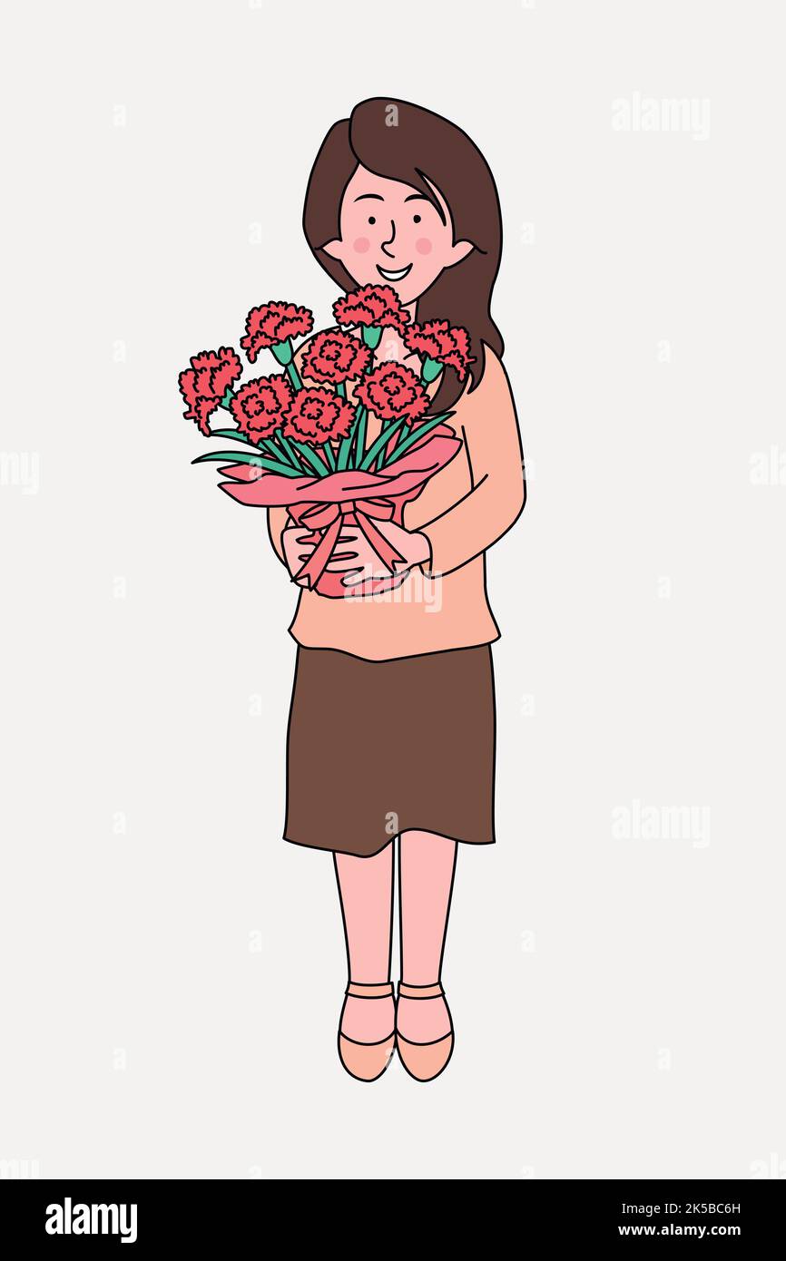 Woman with roses clipart hi-res stock photography and images - Alamy
