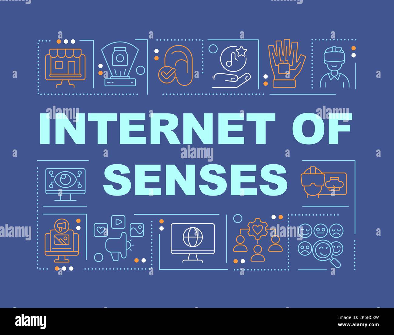 Internet of touch word concepts dark blue banner Stock Vector Image ...
