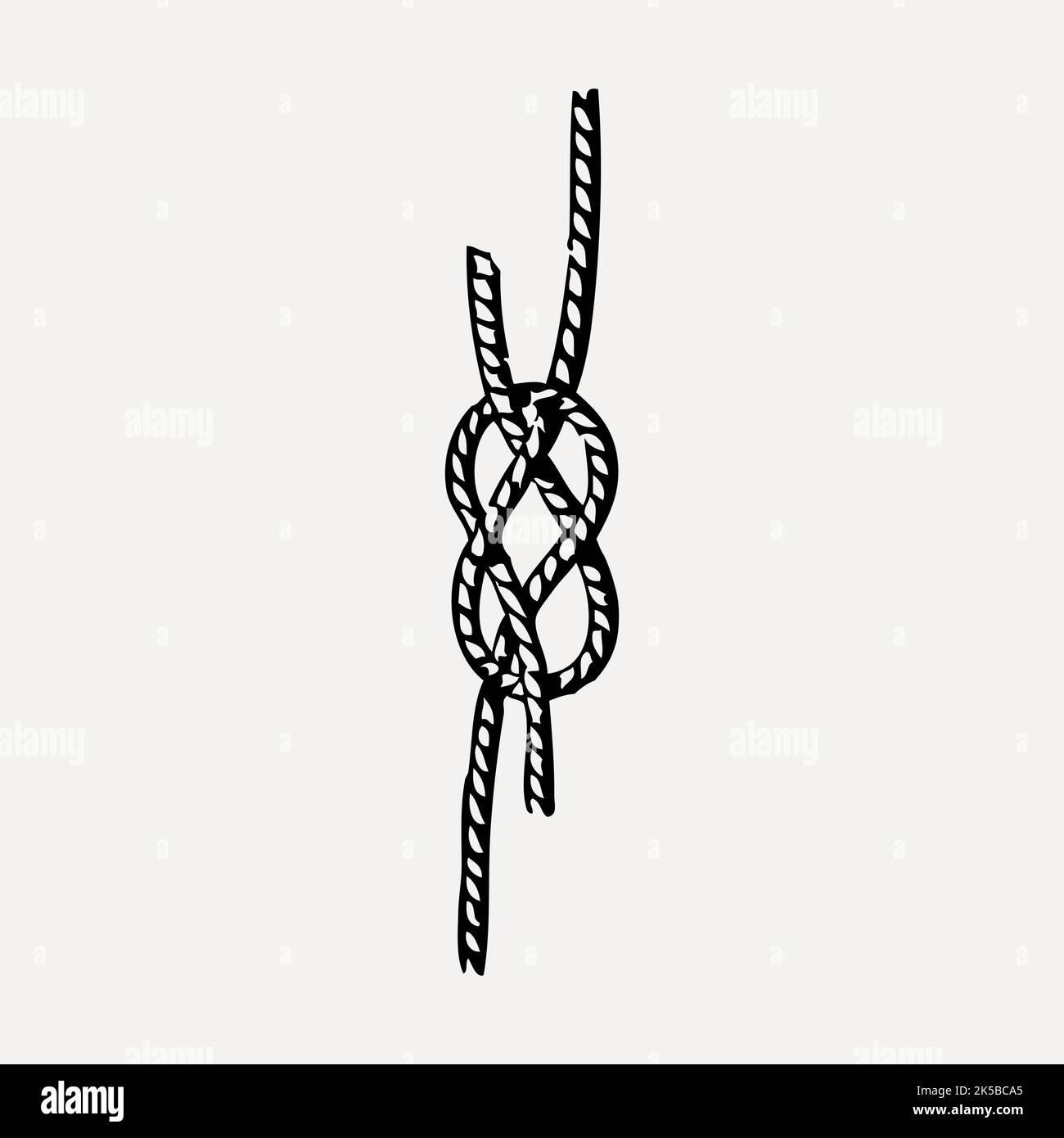 Rope knot drawing, vintage illustration vector Stock Vector Image & Art ...