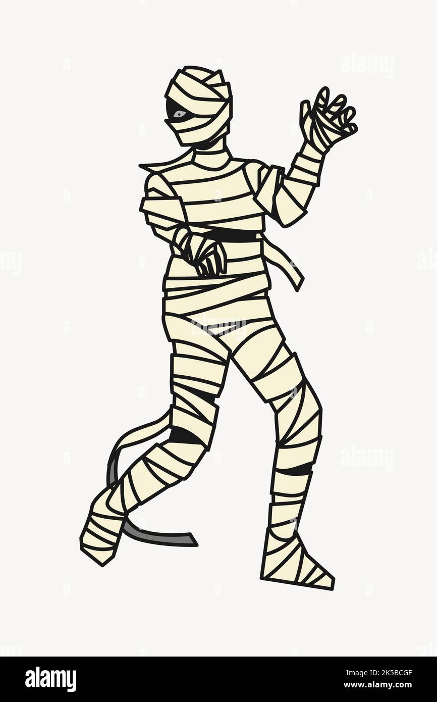 Mummy clipart, Halloween illustration vector Stock Vector Image & Art ...