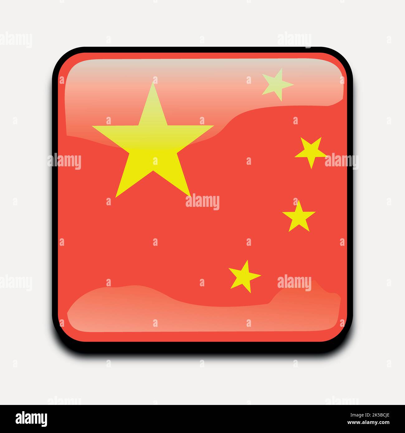 Chinese flag icon clipart, illustration vector Stock Vector Image & Art ...