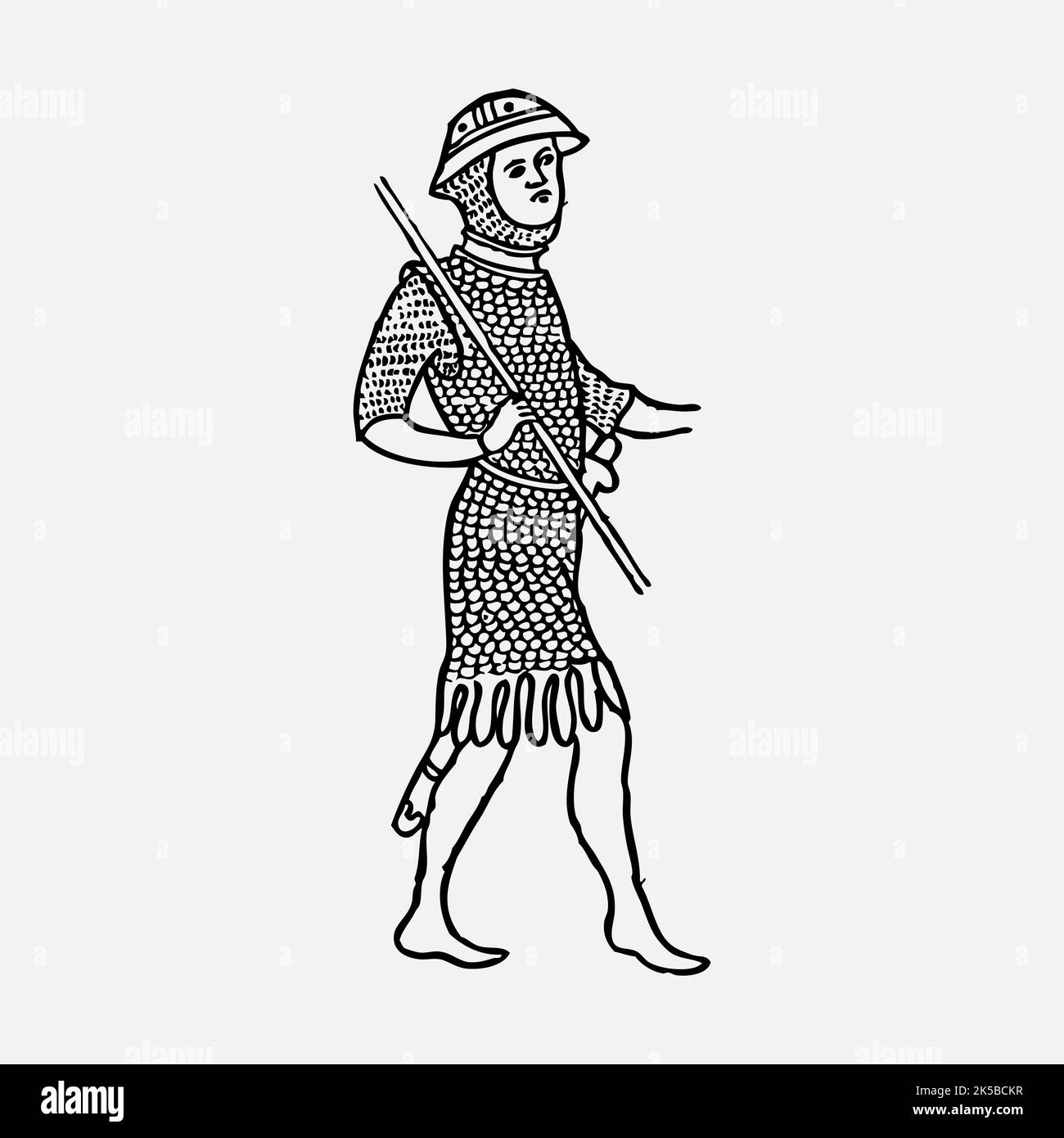 Medieval Knight Drawing Vintage Illustration Vector Stock Vector Image And Art Alamy