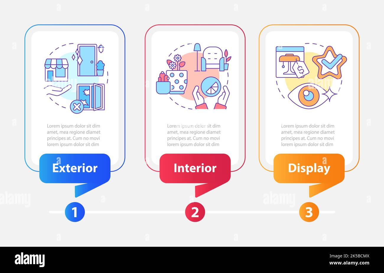 Visualization in retail marketing rectangle infographic template Stock ...