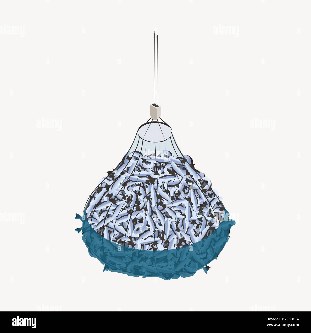 Fishes in trawl net clipart, food illustration vector Stock Vector ...
