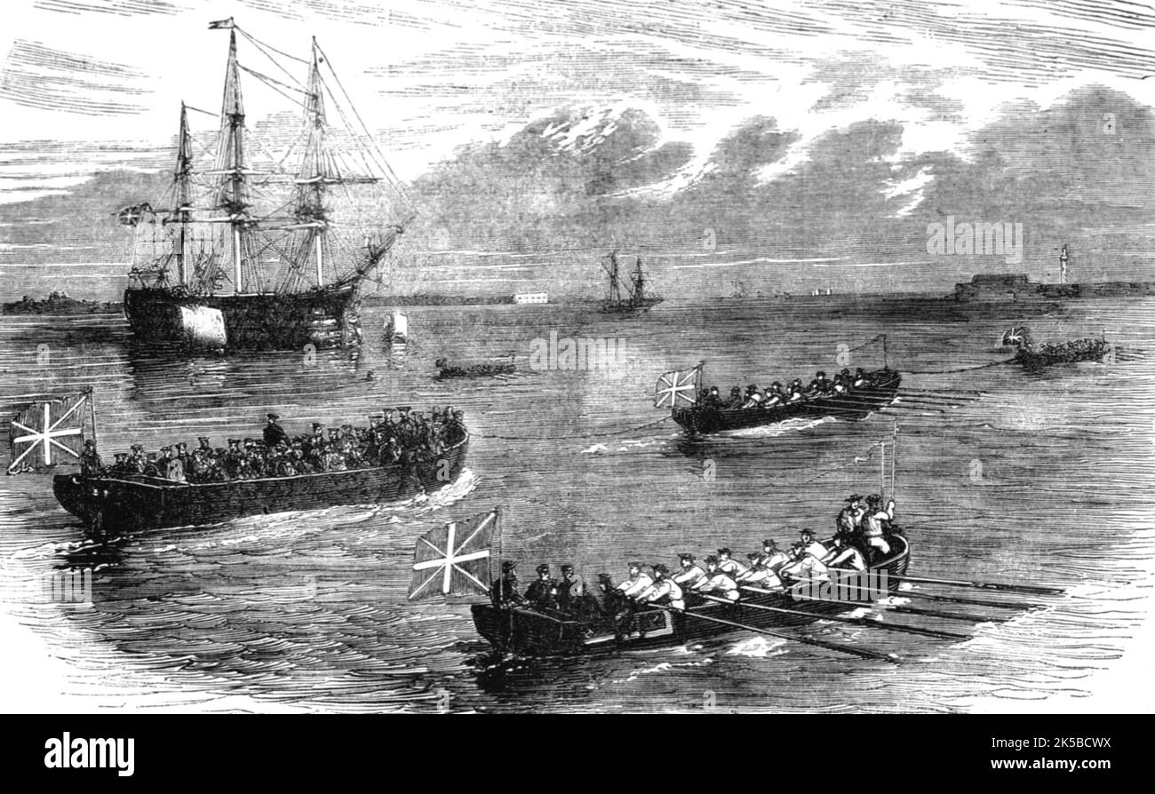 'Disembarkation of Russian Prisoners at Sheerness', 1854. From "Cassell ...