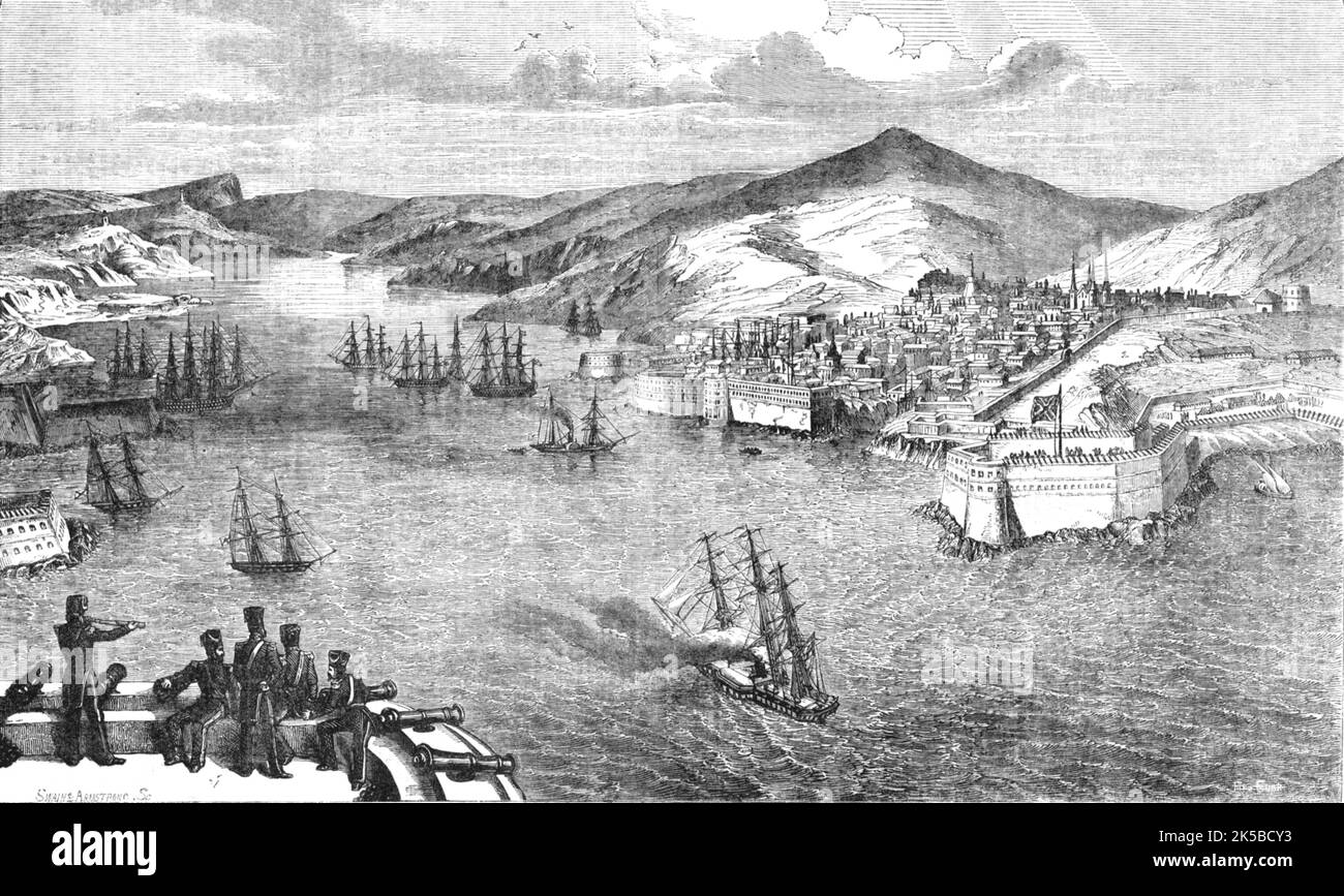 'View of Sebastopol from Fort Constantine', 1854. From "Cassell's ...
