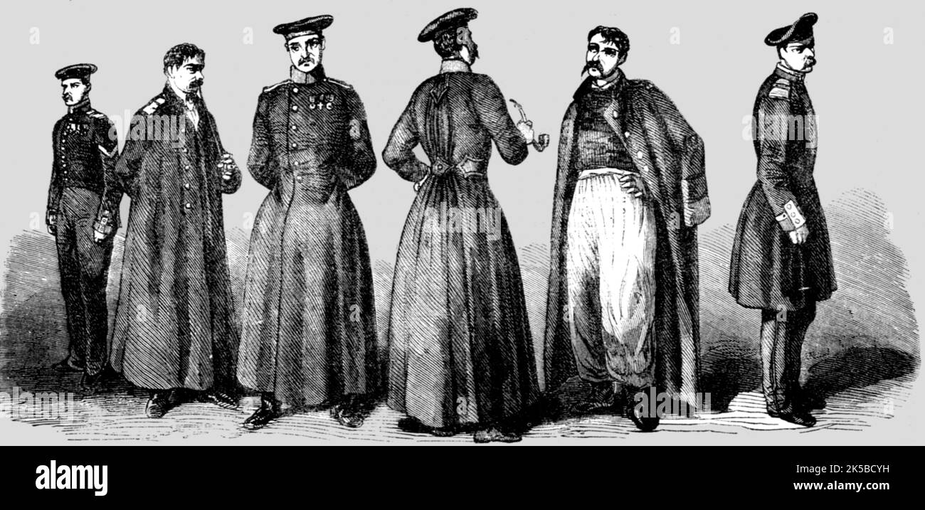 'Costumes of the Russian Soldiers, recently taken prisoners', 1854 ...