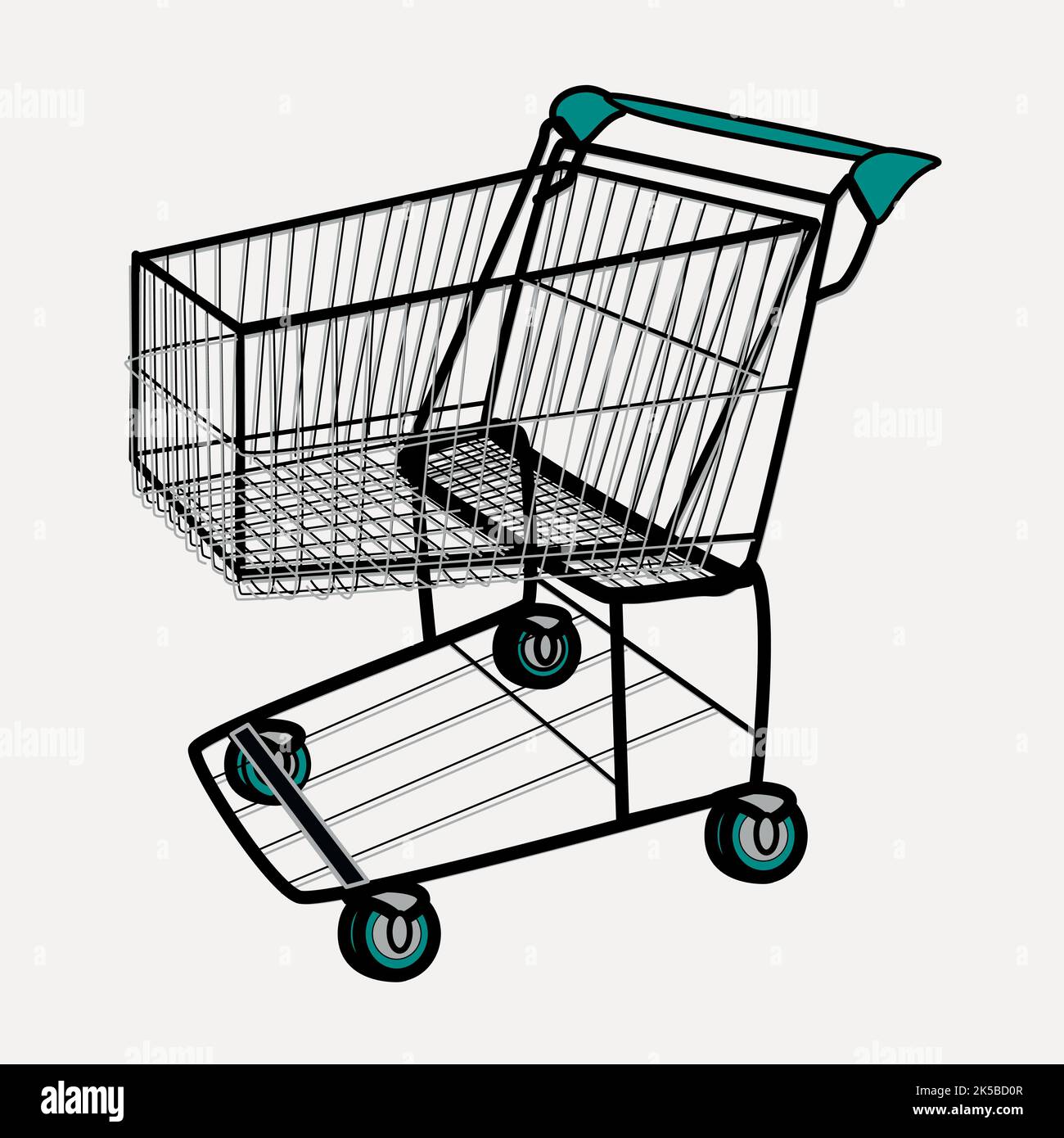 Grocery Cart Drawing at Milla Ivory blog