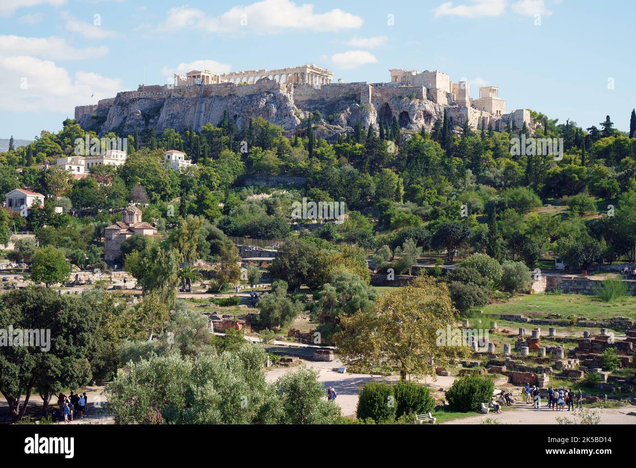 Ancient Market and Acropolis in Athens, Greece Stock Photo - Alamy