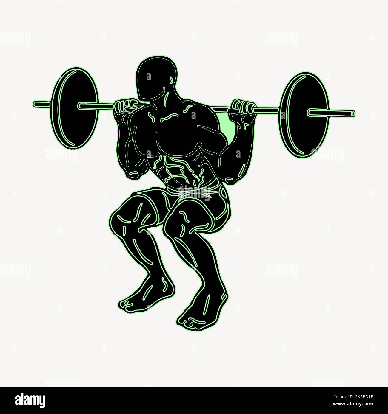 Weight lifting collage element illustration vector Stock Vector Image ...