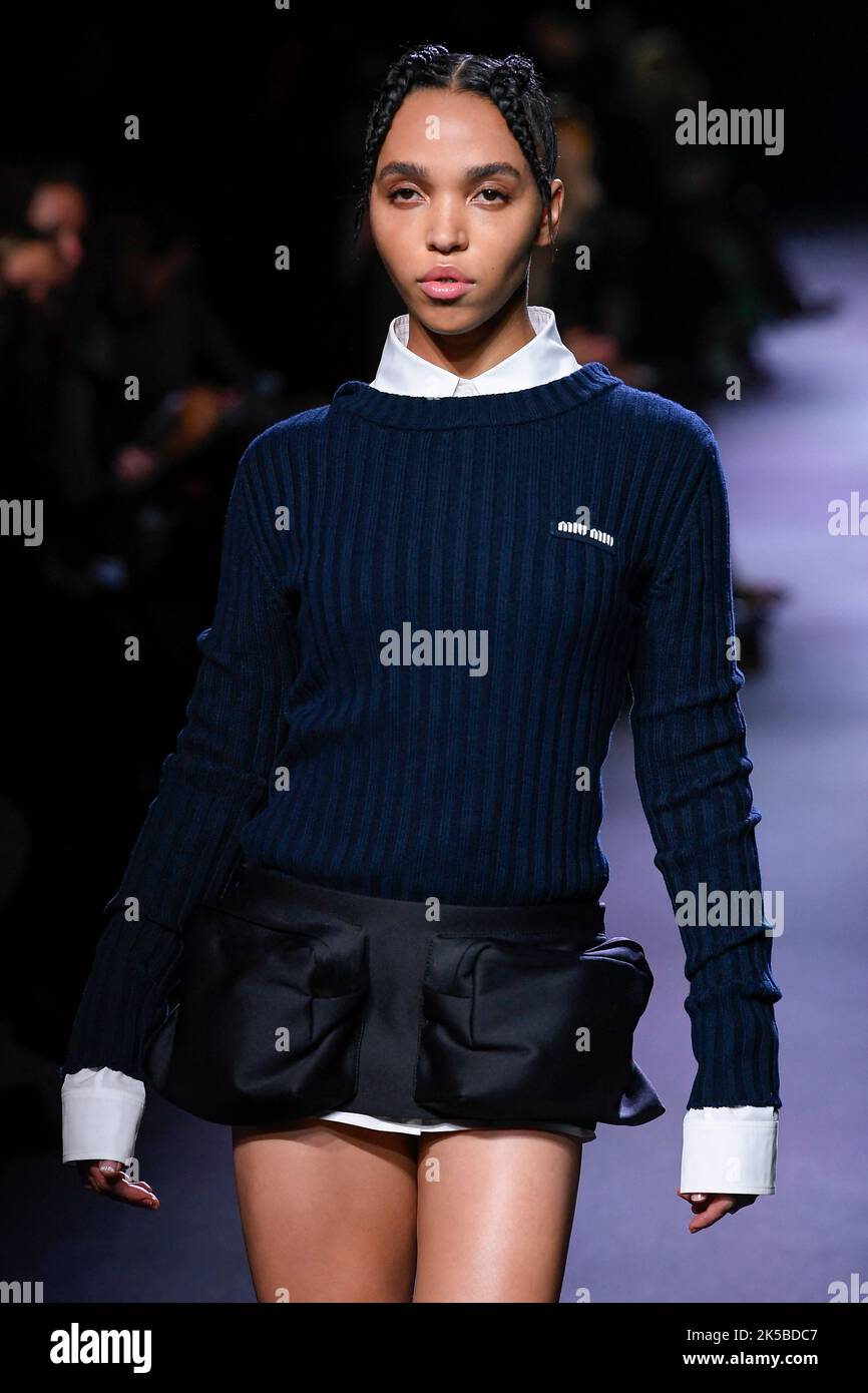 FKA Twigs on the runway at the Miu Miu fashion show during Paris ...