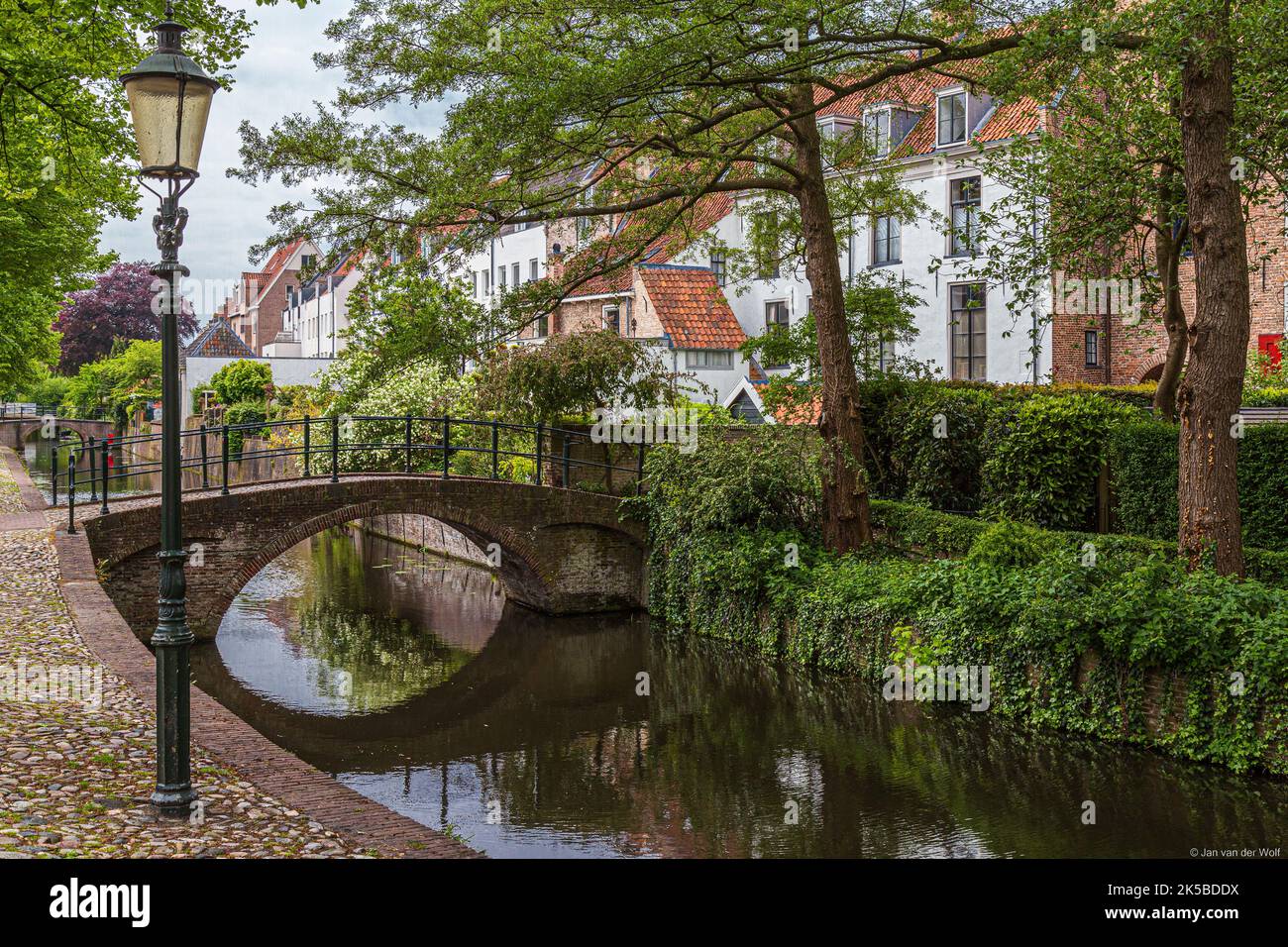 Historic canal houses in the medieval center of the Dutch historic city ...