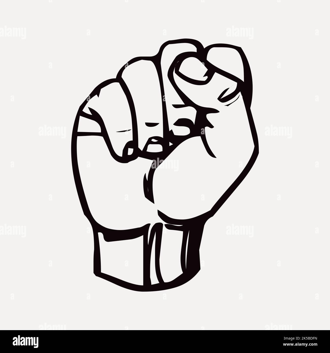 Raised fist drawing, vintage illustration vector Stock Vector Image ...