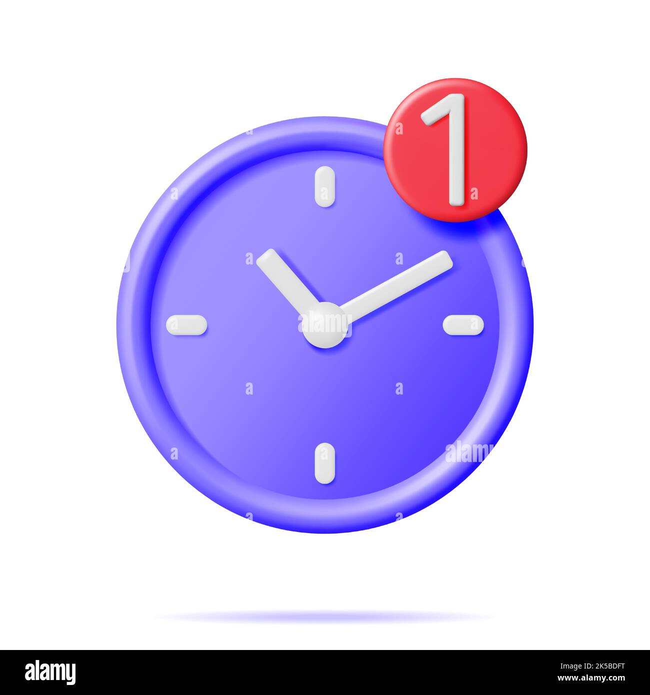 3D Round Wall Clock with Notification Icon Stock Vector Image & Art - Alamy