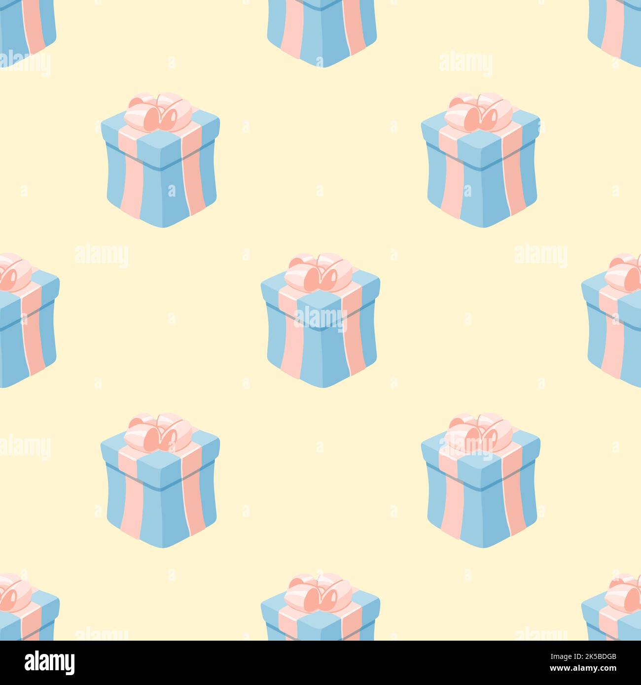 Gift boxes in a pattern on a beige background in cartoon style for ...