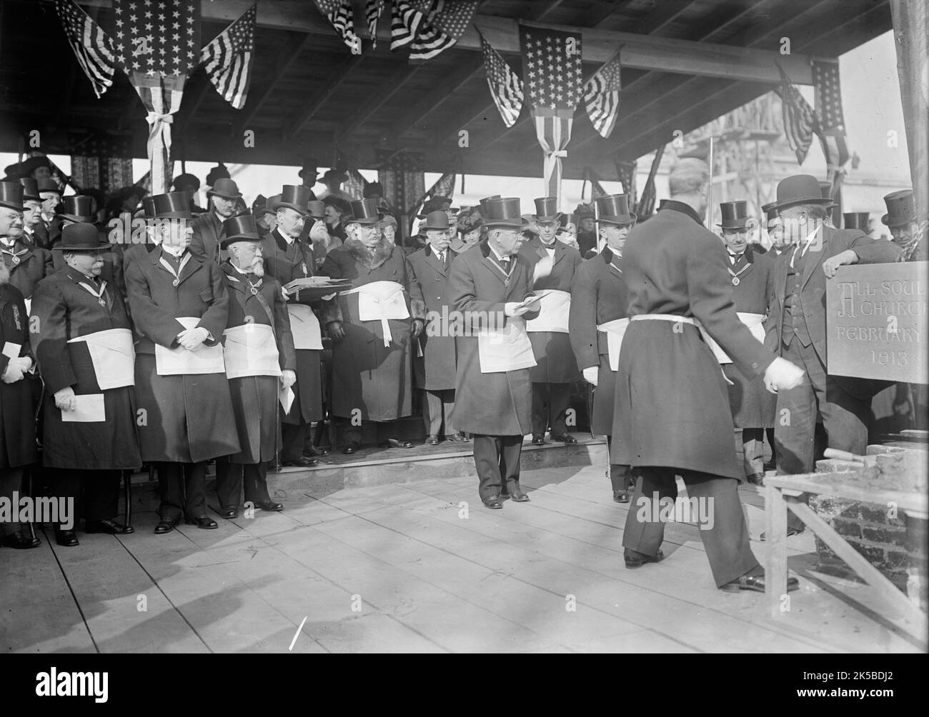 Cornerstone laying ceremony Black and White Stock Photos & Images - Alamy