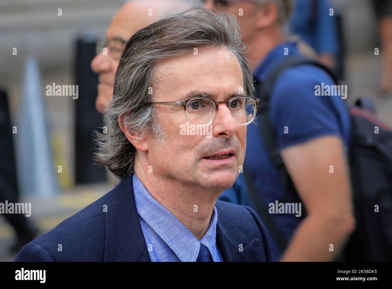 Robert Peston, journalist and broadcaster, close up portrait, London ...
