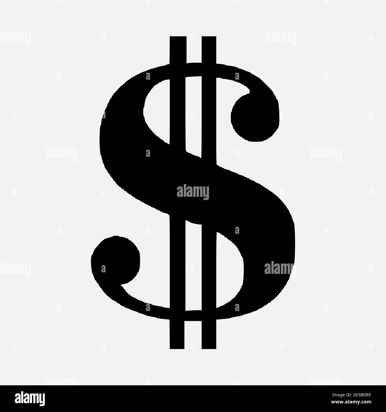 Dollar sign drawing, vintage illustration vector Stock Vector Image ...