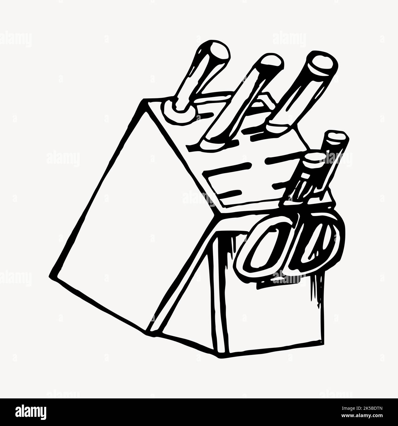 Kitchen knives drawing, illustration vector Stock Vector Image & Art ...