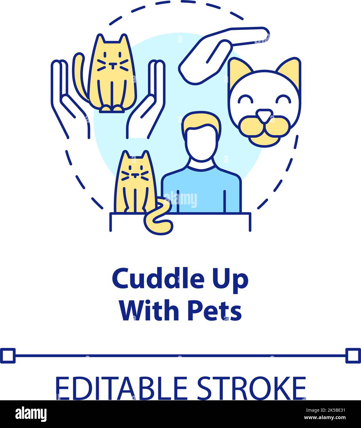Cuddle up with pets concept icon Stock Vector Image & Art - Alamy