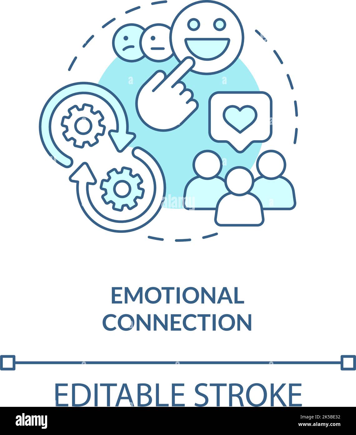 Emotional connection turquoise concept icon Stock Vector Image & Art ...