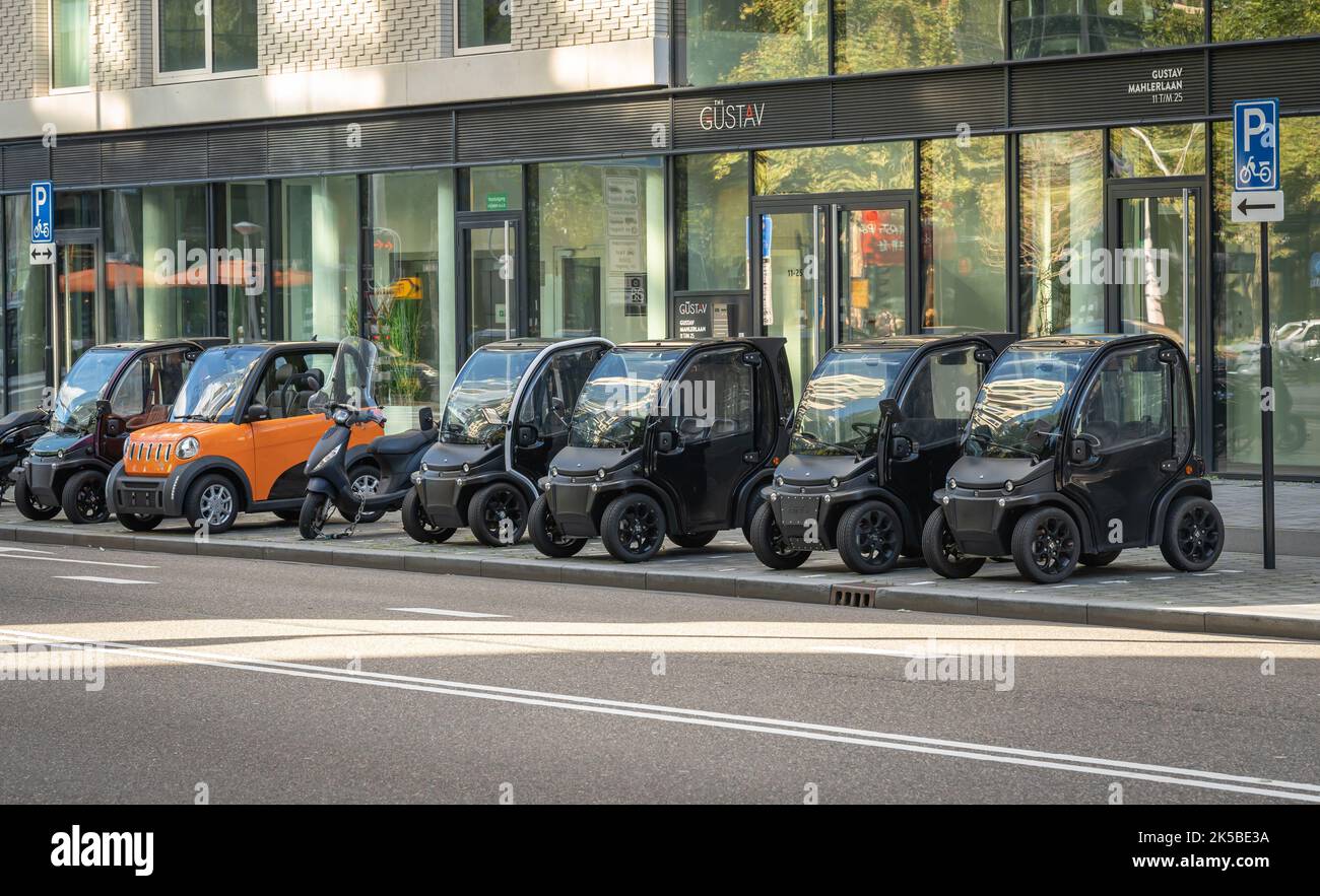 Amsterdam, The Netherlands, 06.10.2022, Modern electric microcars or ...