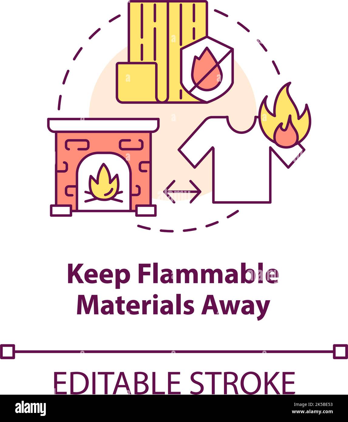 Keep flammable materials away concept icon Stock Vector Image & Art - Alamy