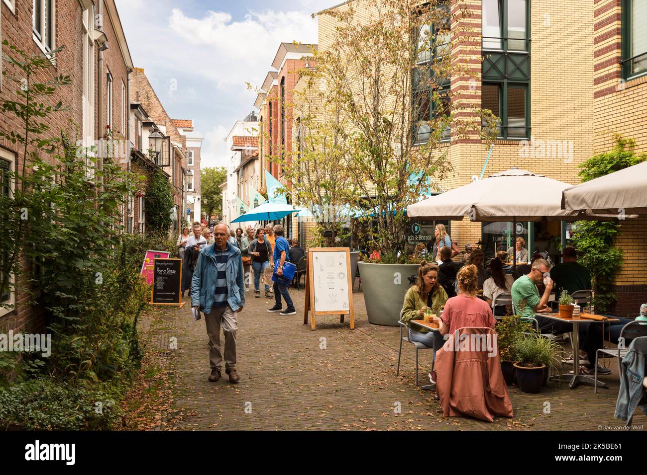 Cozy street in the center of the city of Amersfoort Stock Photo - Alamy