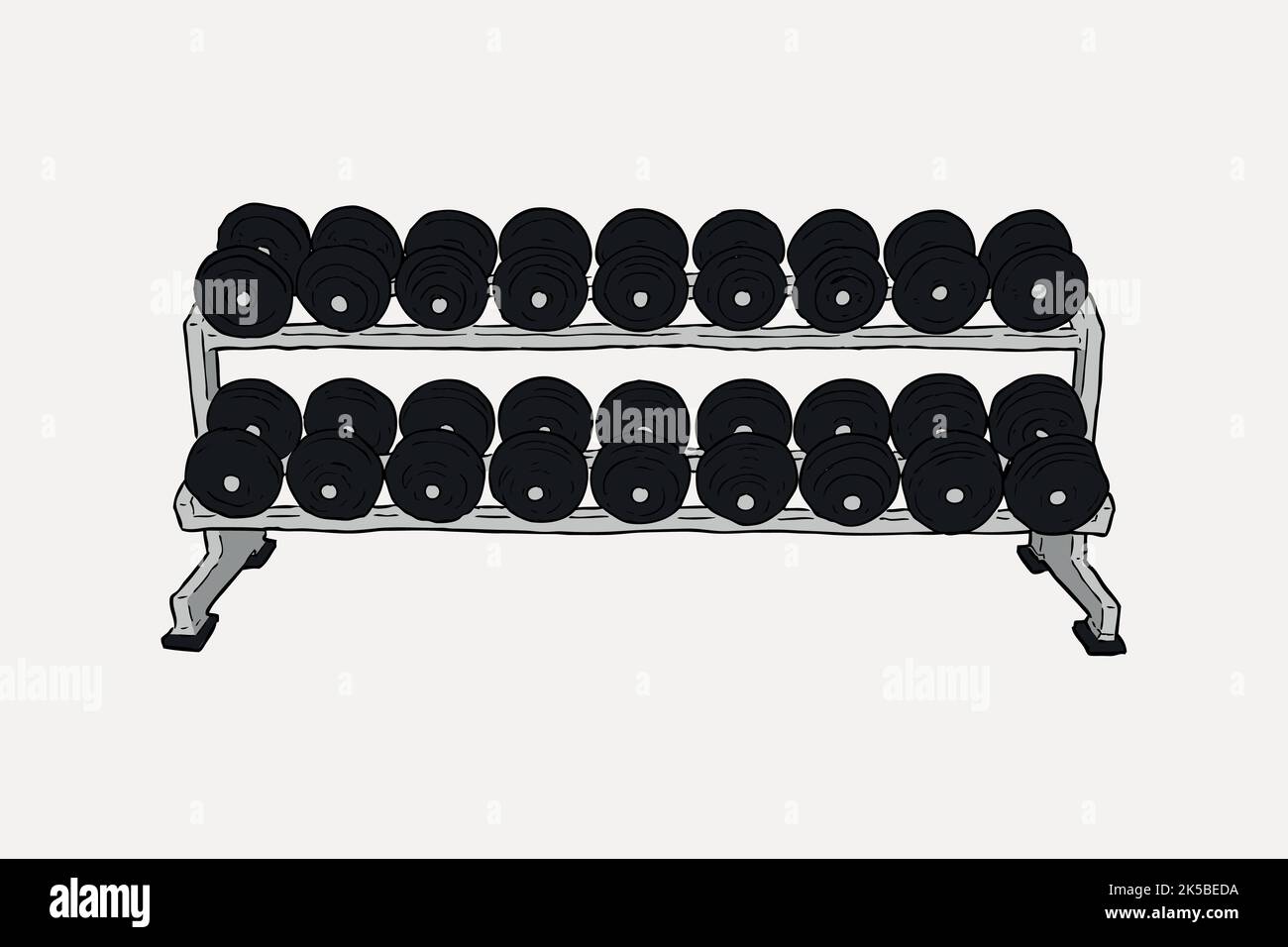 Dumbbell rack clipart, object illustration vector Stock Vector Image ...