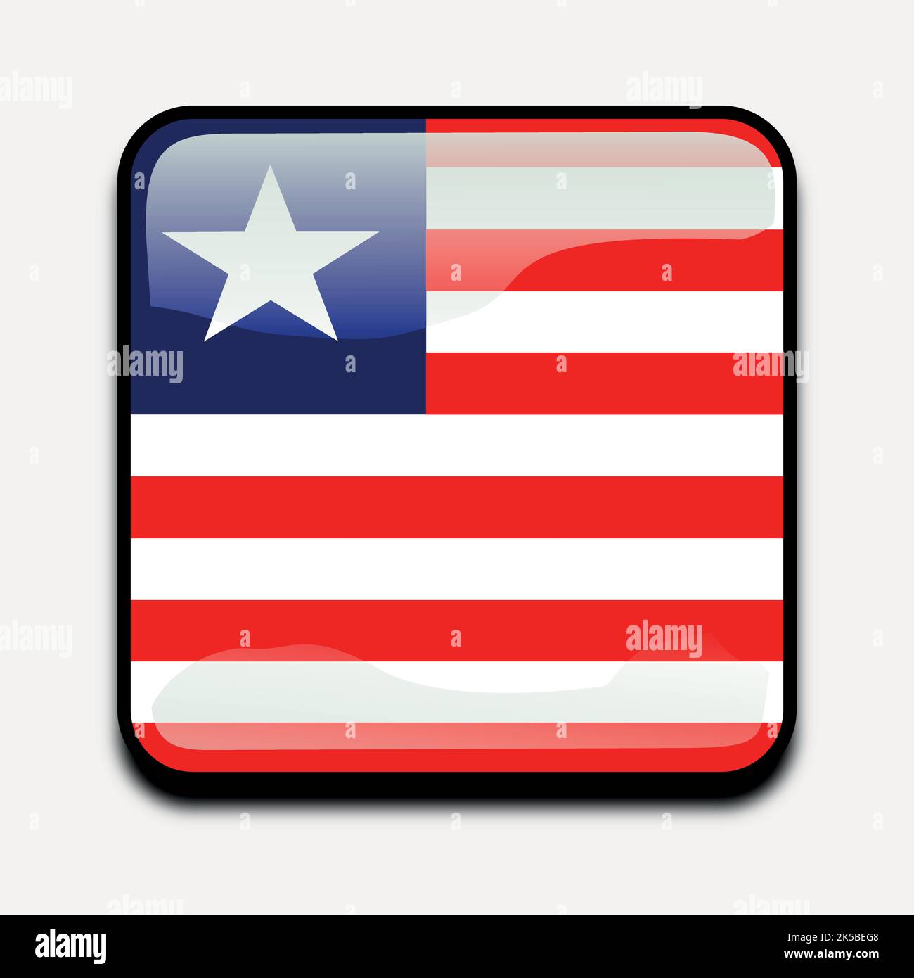 Liberian flag icon clipart, illustration vector Stock Vector Image ...